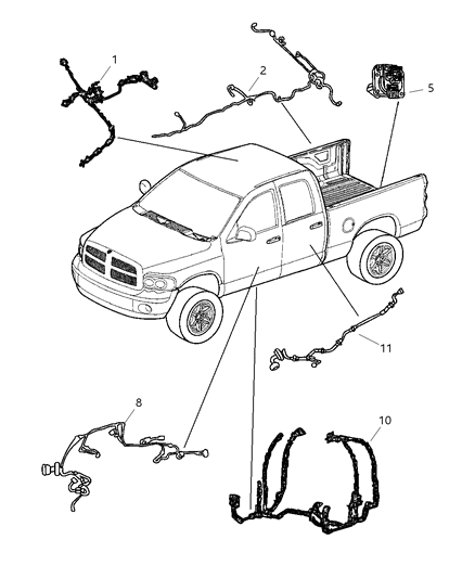 56045815AD - OEM Mopar Wiring Rear Door